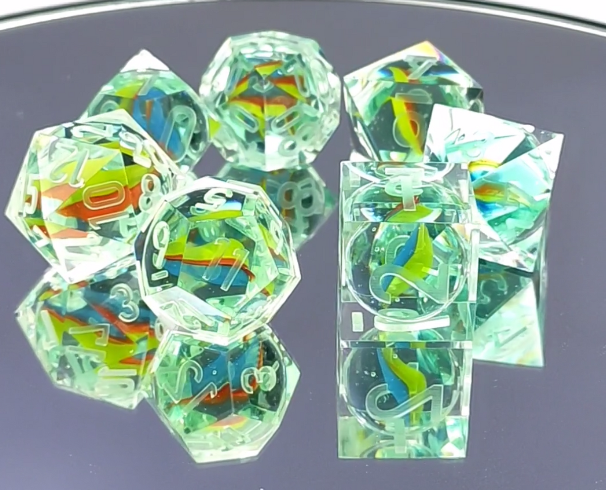 Marble Dice - Original Rainbow [Sharp Edge] Hand made – OUMCRAFT