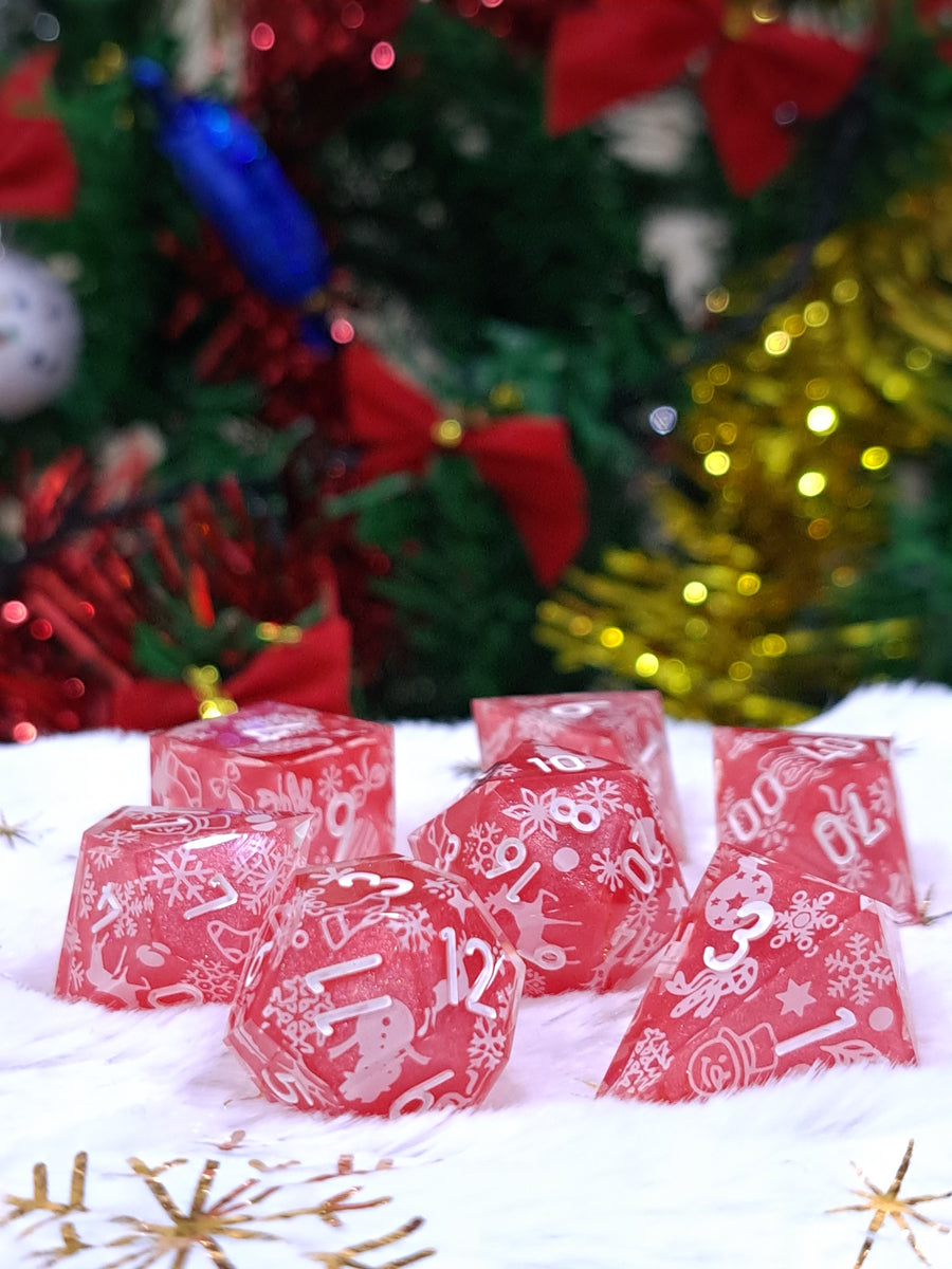 Red Christmas Dice Set [Handmade] – OUMCRAFT